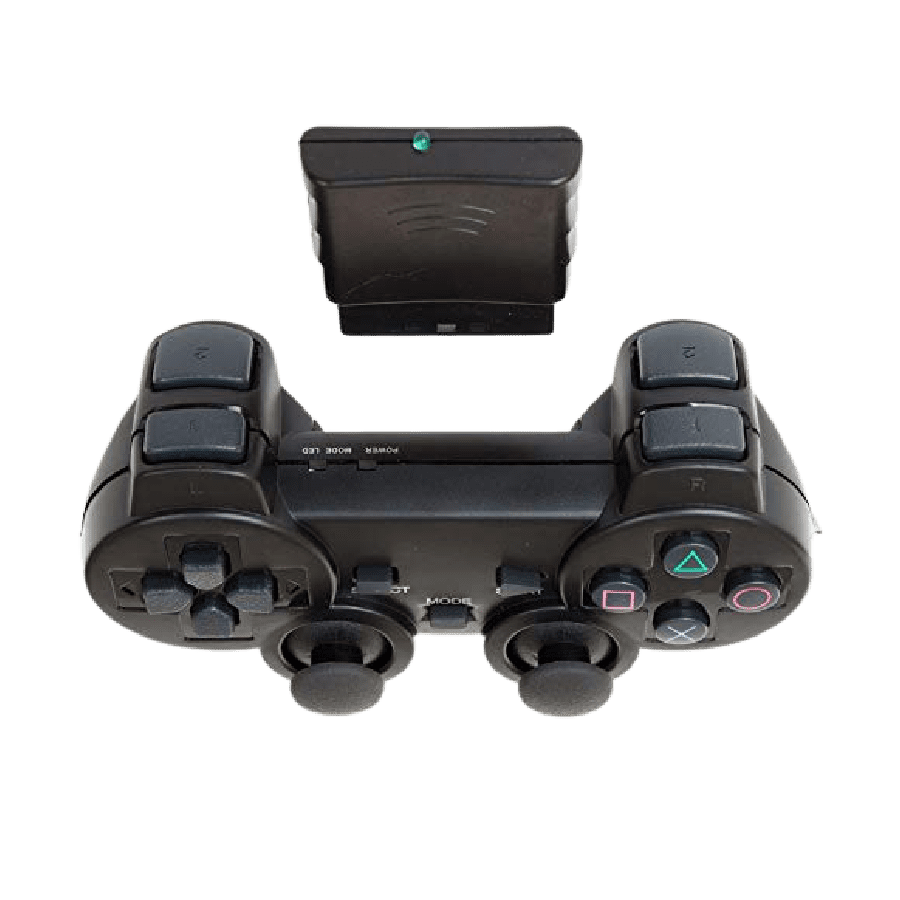 Twin Vibration Wireless Analog Controller Compatible for PS2 | PS1 | PSX - 2.4G Dual Vibration ...