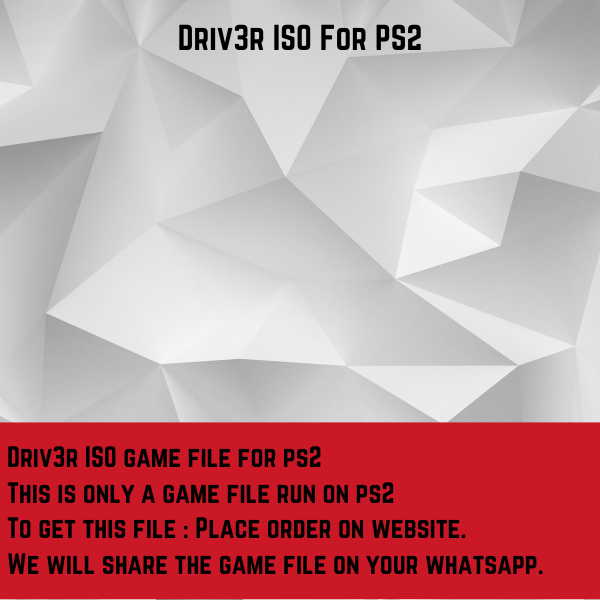 Driv3r ISO File For Sony Playstation 2